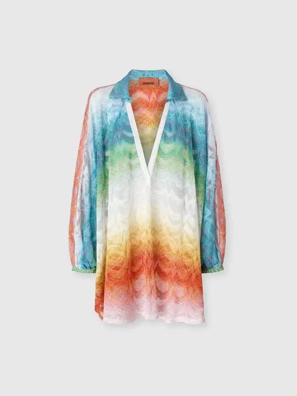 Missoni Short Caftan Cover-up In Shaded Lamé Viscose