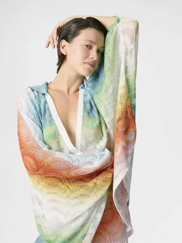 Missoni Short Caftan Cover-up In Shaded Lamé Viscose