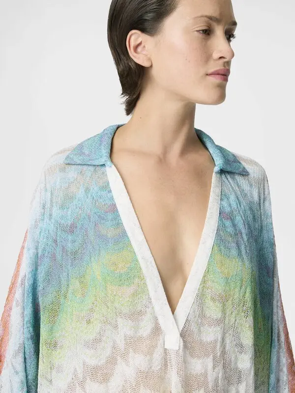 Missoni Short Caftan Cover-up In Shaded Lamé Viscose