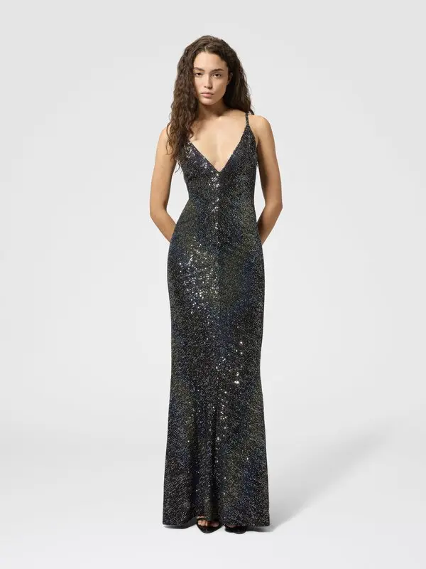 Missoni Long Dégradé Knit Dress With Sequins - Multicoloured
