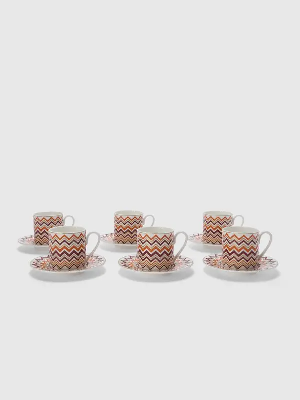 Missoni Iconic Set Of 6 Coffee Cups & Saucers - Multicoloured