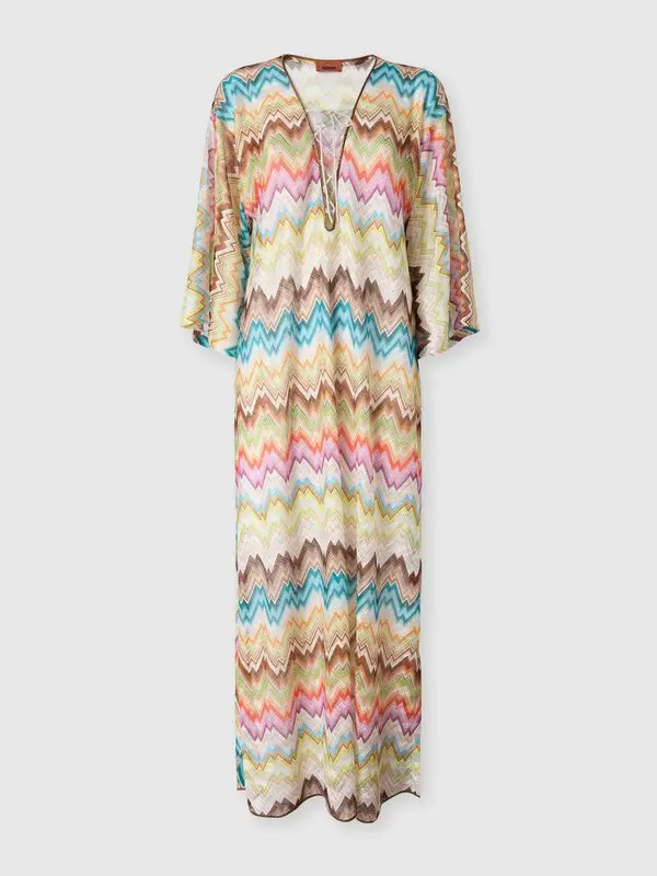 Missoni Caftan Cover-up With Irregular Zig Zag Print