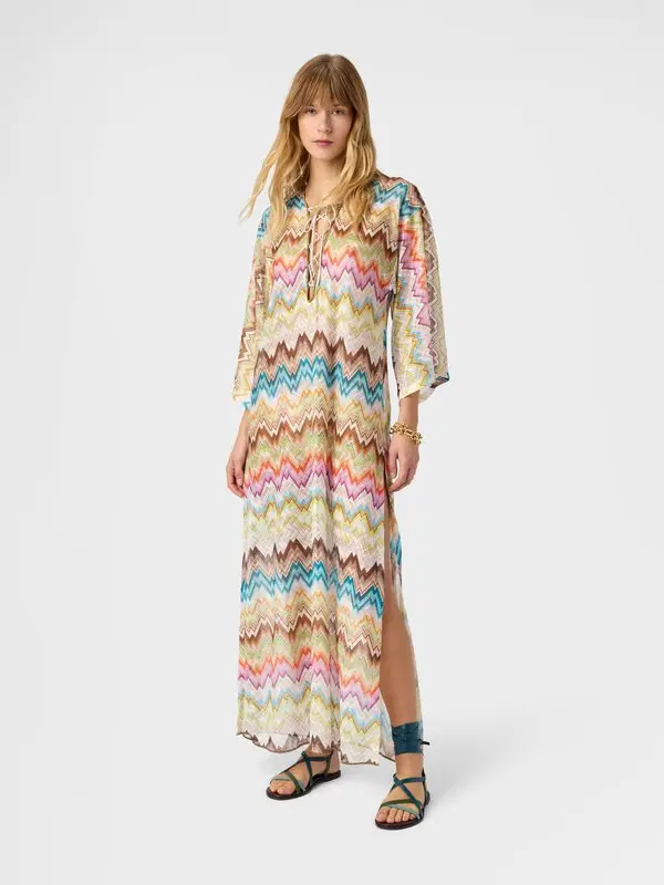 Missoni Caftan Cover-up With Irregular Zig Zag Print