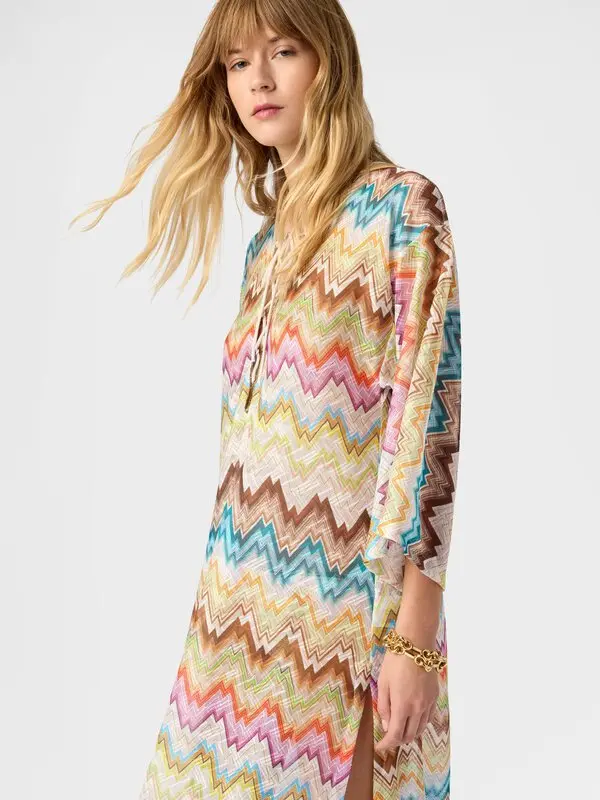Missoni Caftan Cover-up With Irregular Zig Zag Print