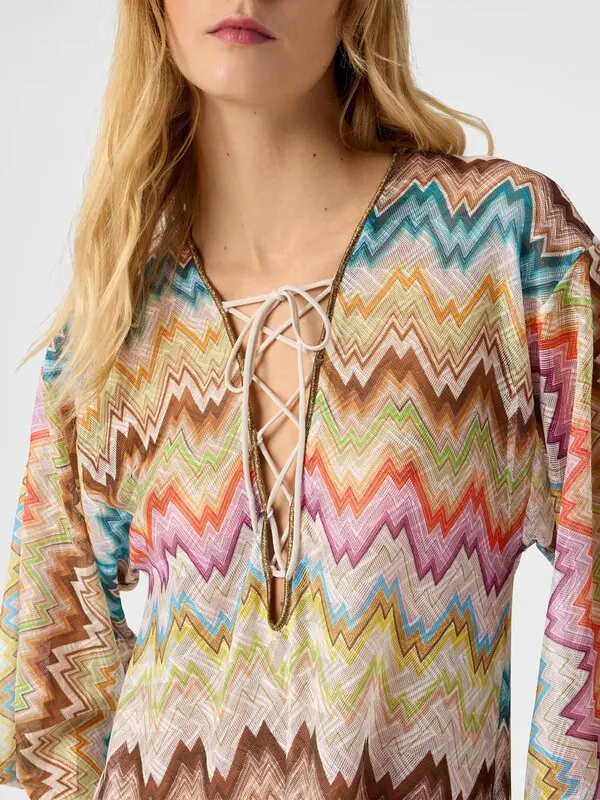 Missoni Caftan Cover-up With Irregular Zig Zag Print