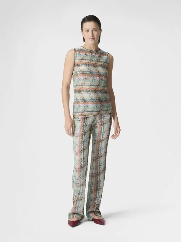 Missoni Multi-technique Mixed Viscose Lamé Sleeveless Top