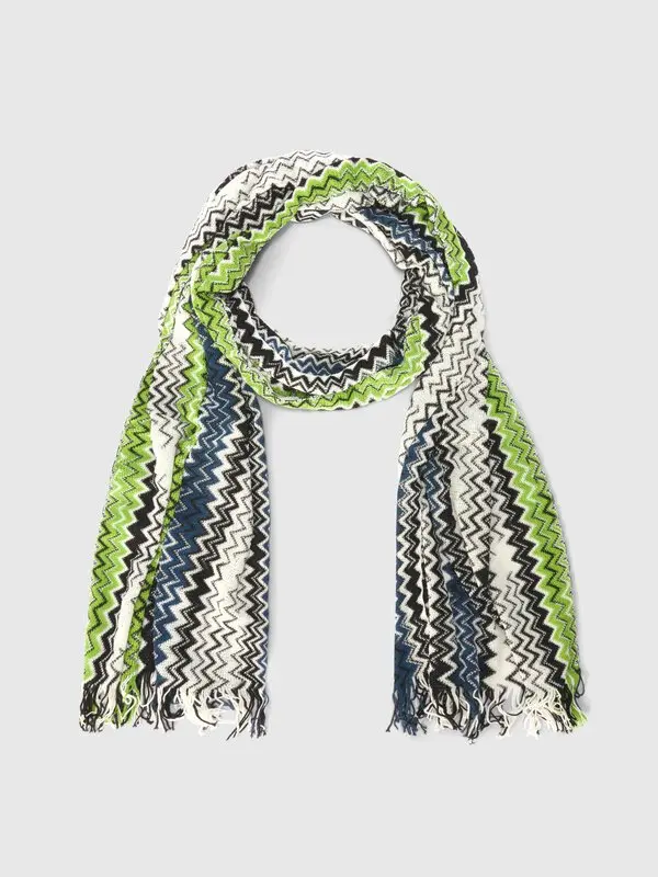 Missoni Cotton Zigzag Scarf With Fringes