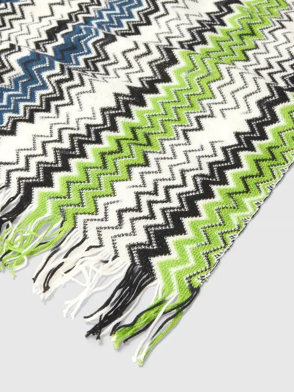Missoni Cotton Zigzag Scarf With Fringes