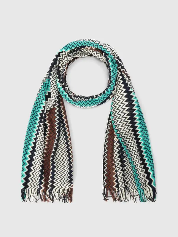 Missoni Cotton Zigzag Scarf With Fringes