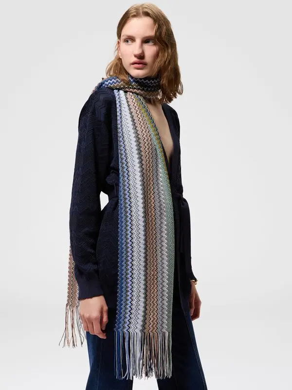 Missoni Zig Zag Wool-blend Scarf With Fringes