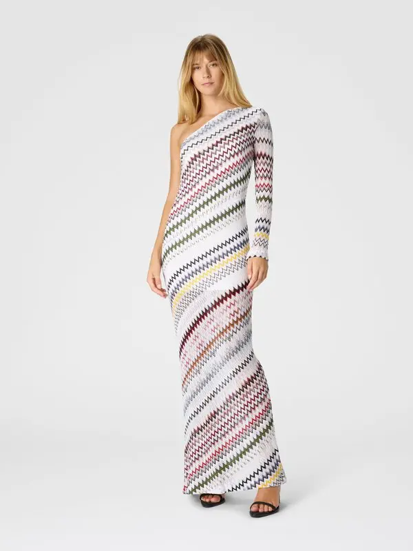 Missoni One-shoulder Viscose And Cotton Gown