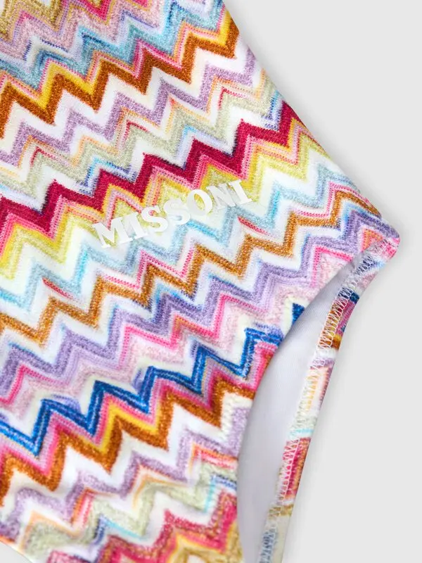 Missoni One-piece Swimsuit With Zig Zag Print And Ruffles