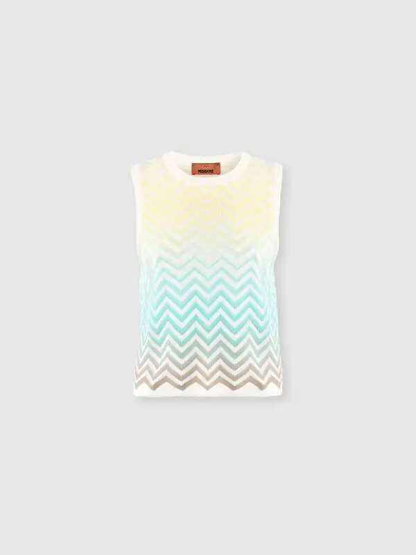 Missoni Chevron Dégradé Cotton And Viscose Sleeveless Top - Multicoloured