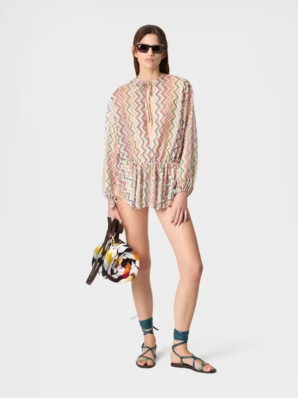 Missoni Long-sleeved Mini Cover-up Dress