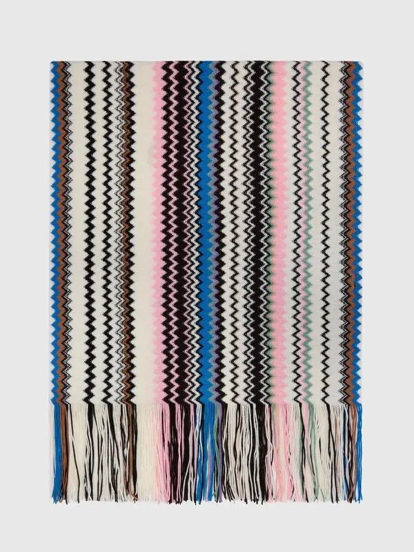 Missoni Zig Zag Wool-blend Scarf With Fringes