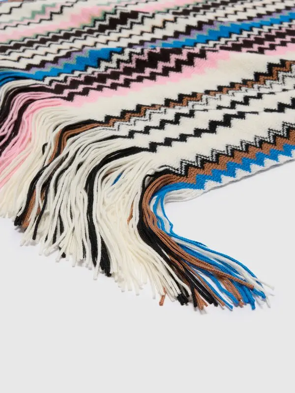 Missoni Zig Zag Wool-blend Scarf With Fringes