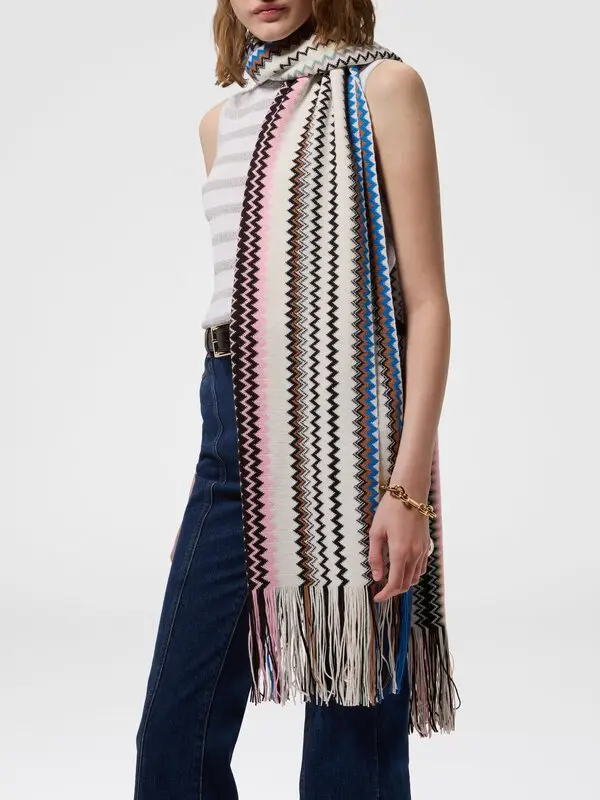 Missoni Zig Zag Wool-blend Scarf With Fringes