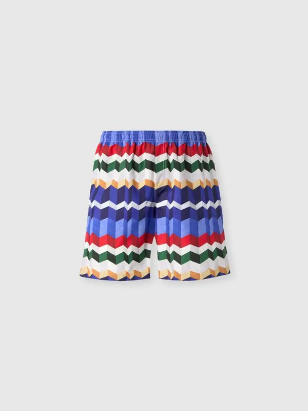 Missoni Long Swim Shorts With 3d Zigzag Print