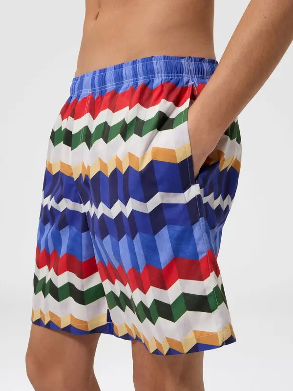 Missoni Long Swim Shorts With 3d Zigzag Print