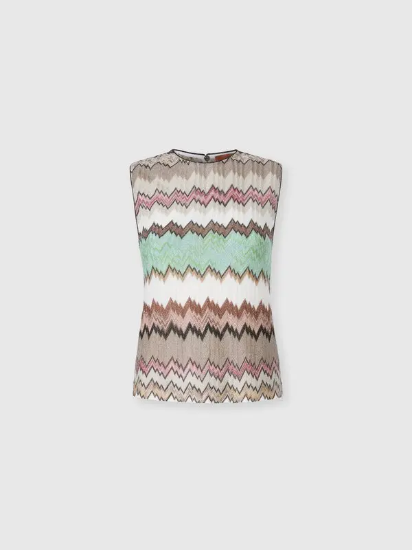 Missoni Snake-pattern Viscose Lamé Sleeveless Crewneck Top