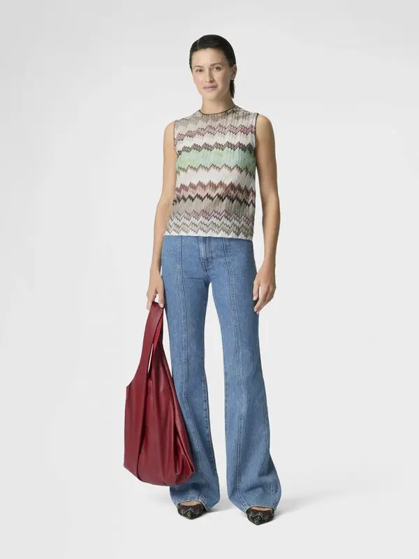 Missoni Snake-pattern Viscose Lamé Sleeveless Crewneck Top