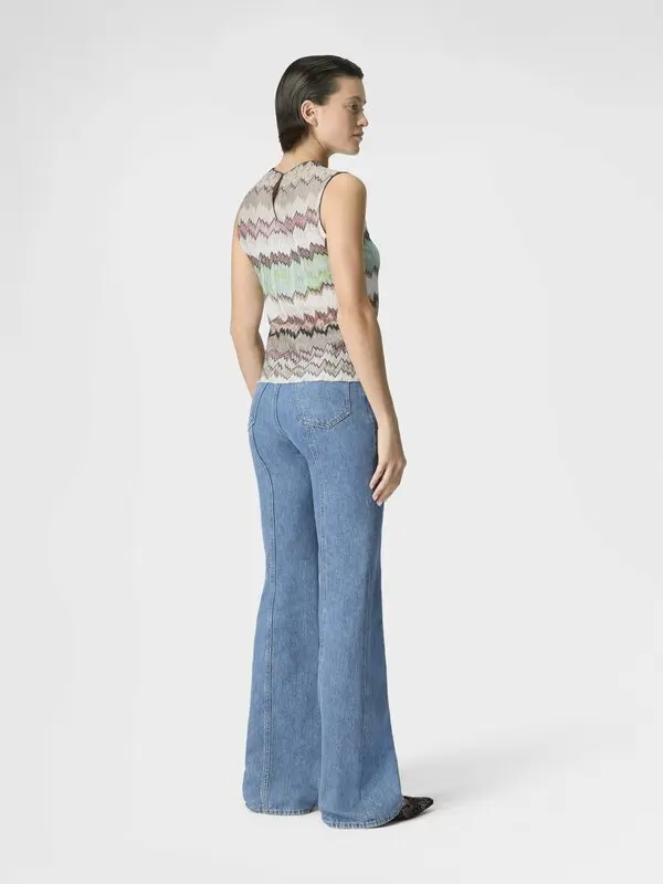 Missoni Snake-pattern Viscose Lamé Sleeveless Crewneck Top