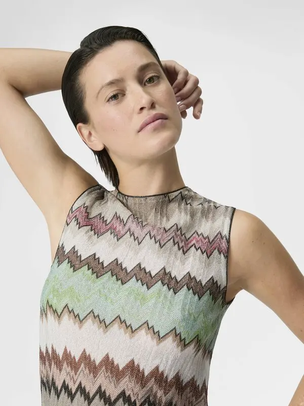 Missoni Snake-pattern Viscose Lamé Sleeveless Crewneck Top