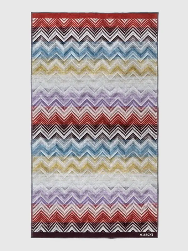 Missoni Marea Beach Towel In 100% Cotton 180x100 Cm With Zig Zag Pattern