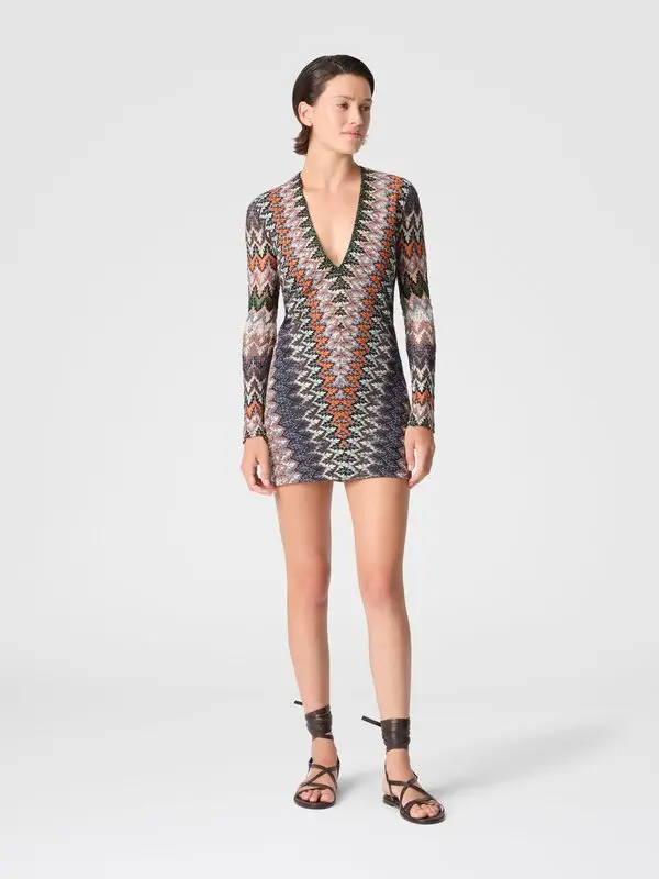 Missoni Viscose And Cotton Lamé Mini Dress