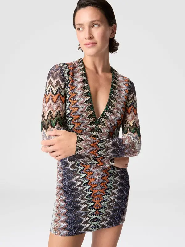Missoni Viscose And Cotton Lamé Mini Dress