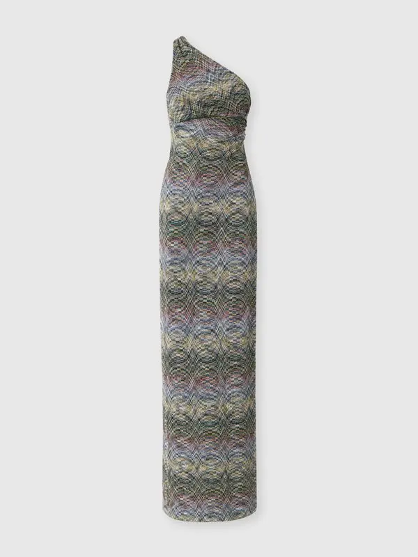 Missoni One-shoulder Space-dye Viscose Long Dress