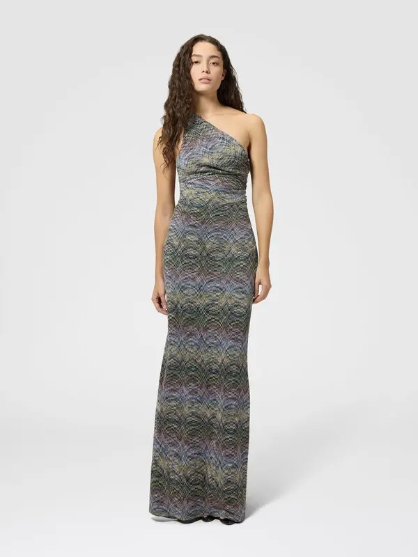 Missoni One-shoulder Space-dye Viscose Long Dress