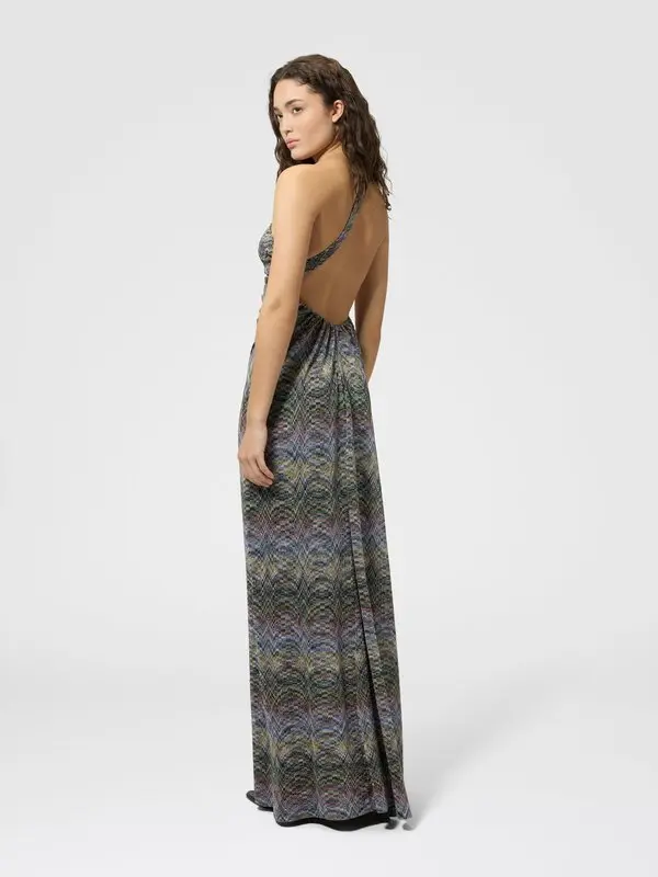 Missoni One-shoulder Space-dye Viscose Long Dress
