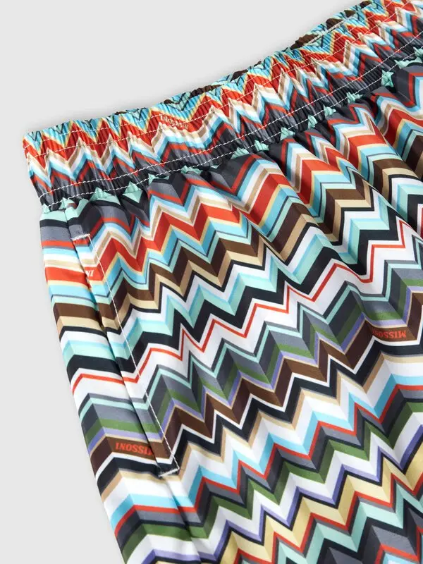 Missoni Mid-length Swim Shorts With Zig Zag Print
