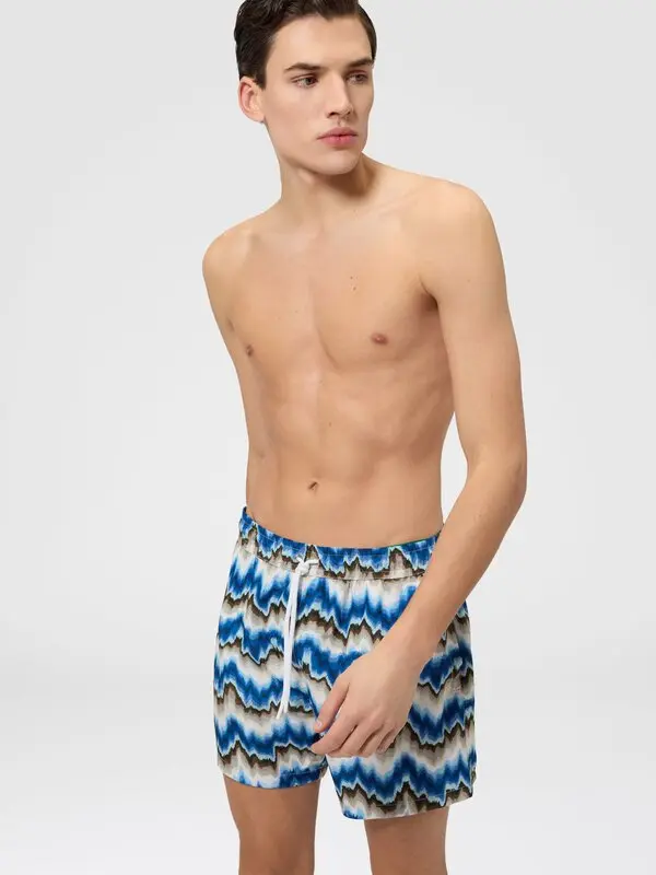 Missoni Printed Swim Shorts With Drawstring Waist