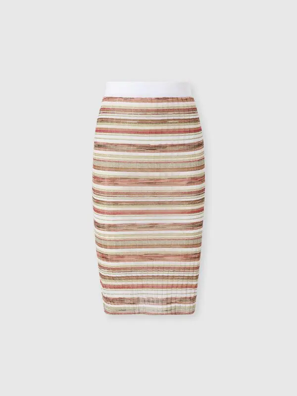 Missoni Ribbed Striped Viscose-blend Midi Skirt