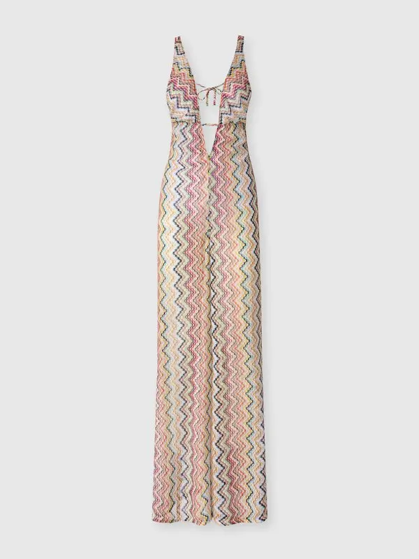 Missoni Long Cover-up Jumpsuit With Irregular Zig Zag Motif - Multicoloured