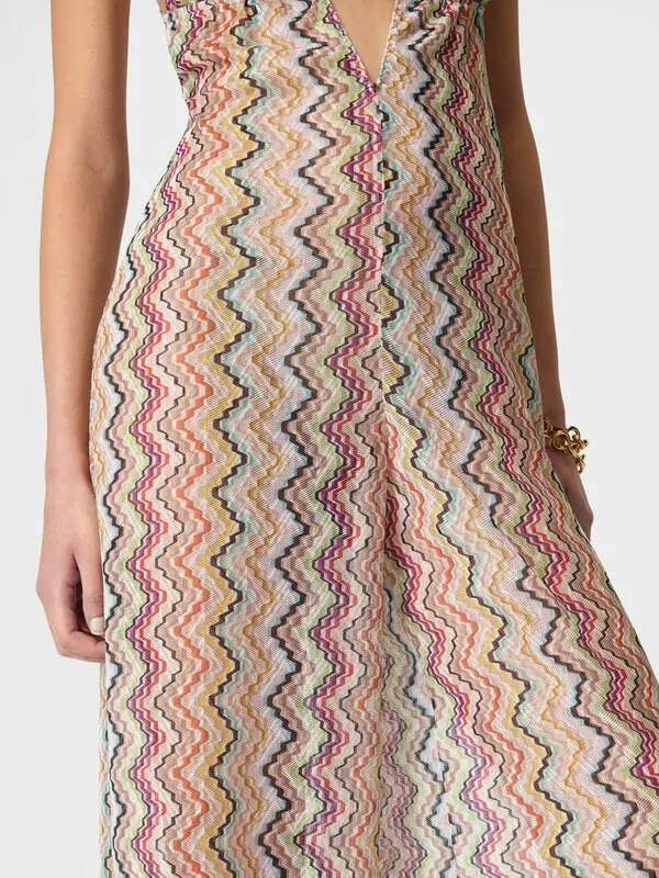 Missoni Long Cover-up Jumpsuit With Irregular Zig Zag Motif