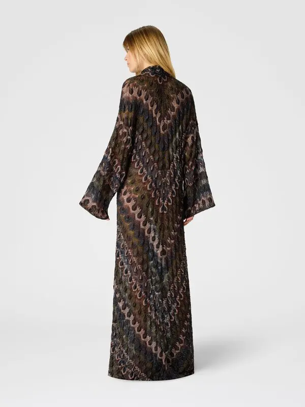 Missoni Long Lamé Viscose Dress With Removable Sash