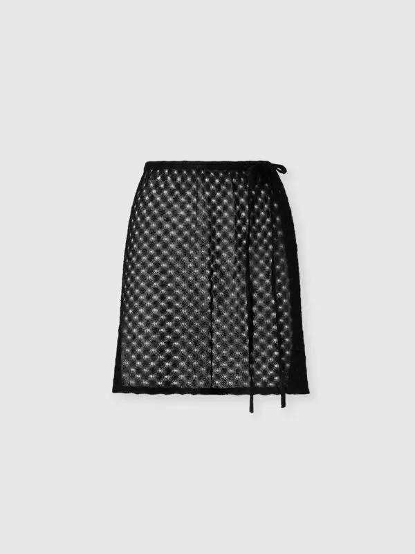 Missoni Mini Pareo Skirt In Lamé Viscose With Raschel Workmanship - Black