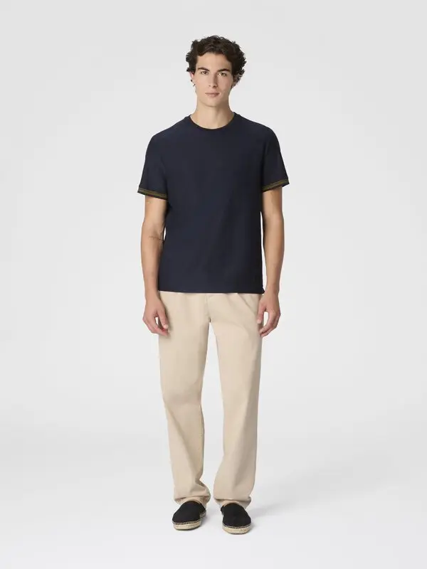 Missoni Crew-neck Cotton Jacquard T-shirt With Tone-on-tone Zigzag Design