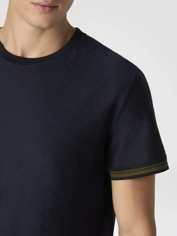 Missoni Crew-neck Cotton Jacquard T-shirt With Tone-on-tone Zigzag Design