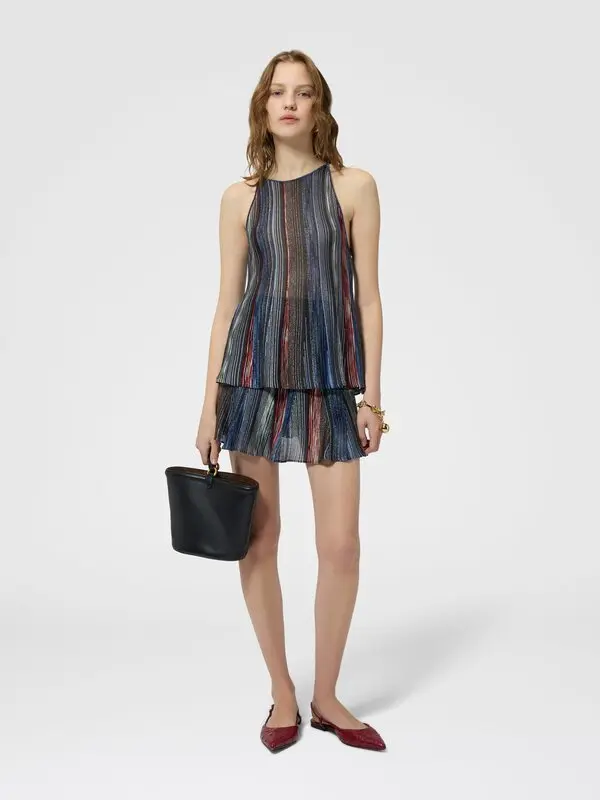 Missoni Sleeveless Ribbed Viscose Lamé Top