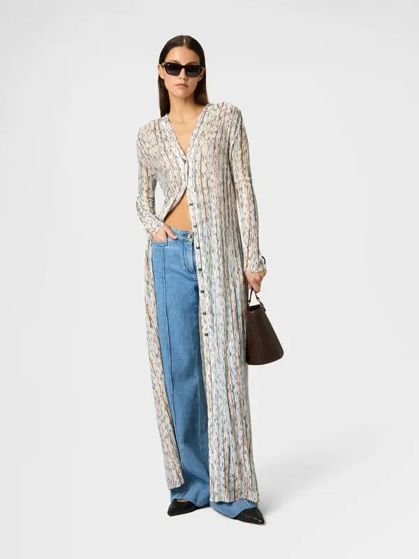 Missoni Cardigan In Ribbed Viscose Blend With Sequins