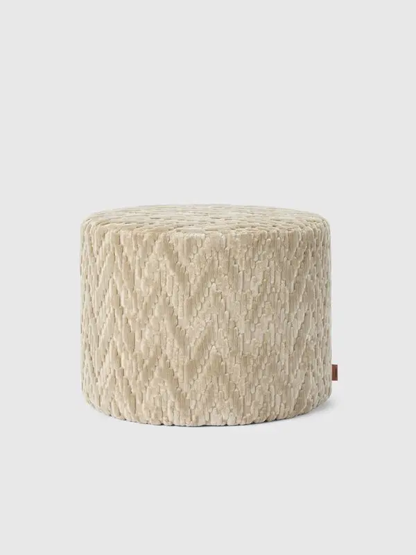 Missoni Fossile Indoor Cylinder Cushion 40x30 Cm With Chevron Pattern - Beige