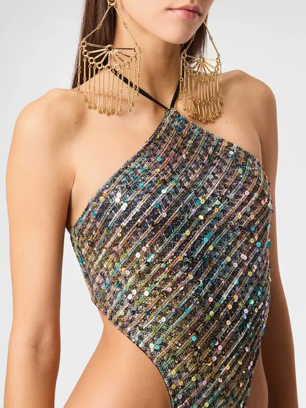 Missoni Trikini With Halterneck Neckline And Sequins
