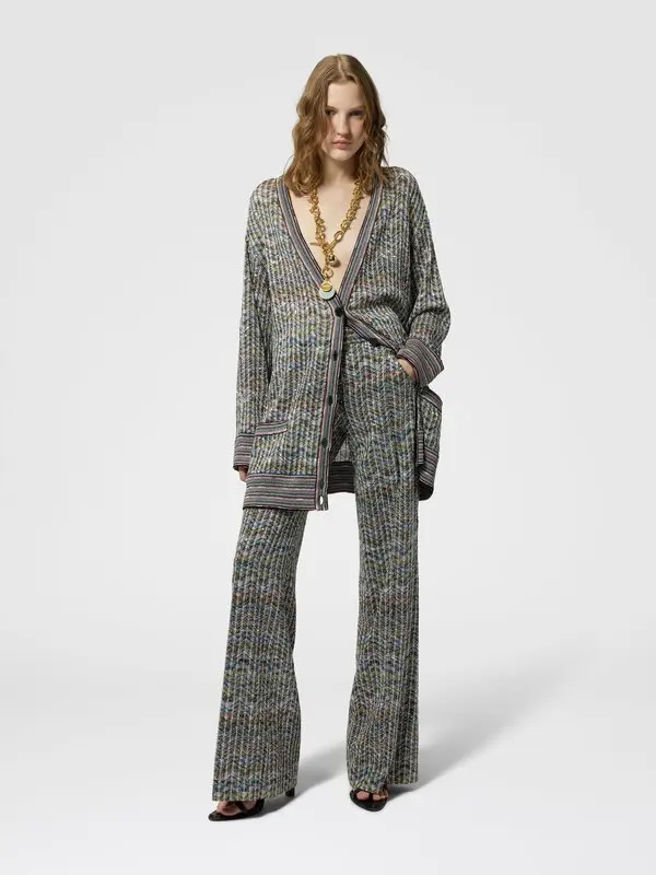 Missoni Tailored Viscose Lamé Trousers With Sequins