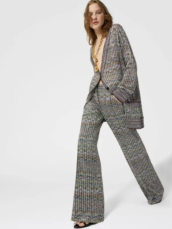 Missoni Tailored Viscose Lamé Trousers With Sequins