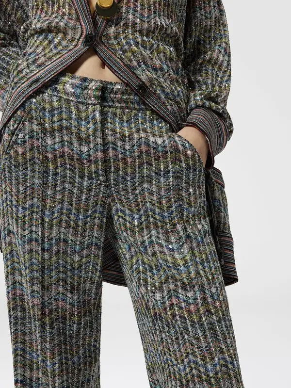 Missoni Tailored Viscose Lamé Trousers With Sequins