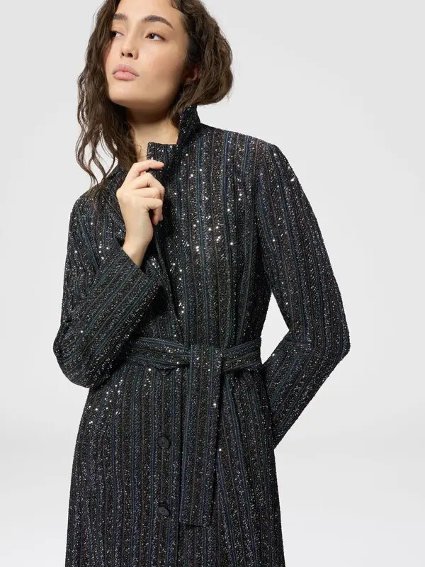 Missoni Striped Lamé Knit Duster Coat